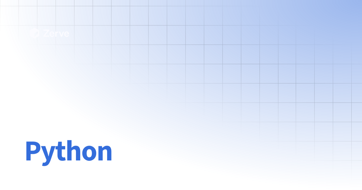 Python | Zerve User Documentation